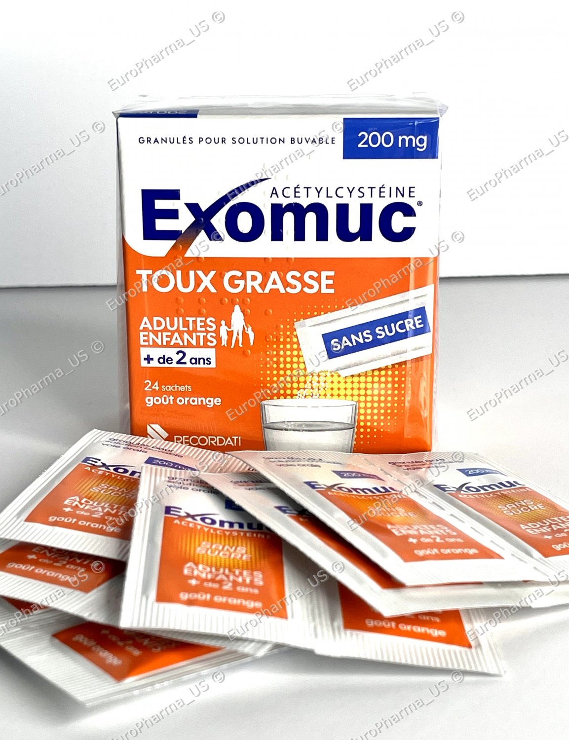 Mucinex Exomuc 24 Sachets Sugar Free Orange flavour for Loose Cough ...