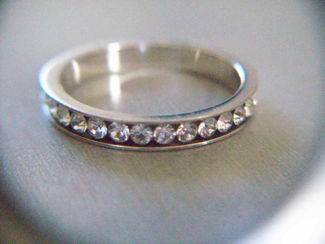 Sterling Silver 925 Cubic Zirconia CZ Eternity Band Ring Size 7