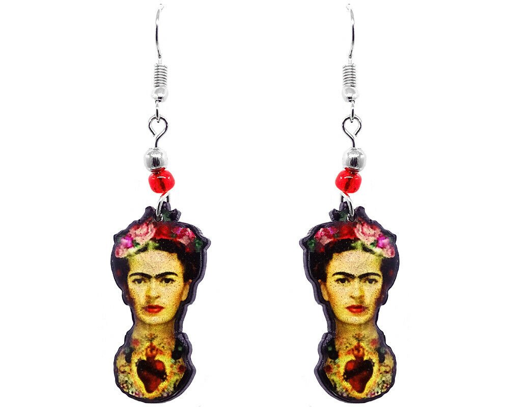 Frida Kahlo Inspired Face Graphic Dangle Earrings Mexican Artist ...