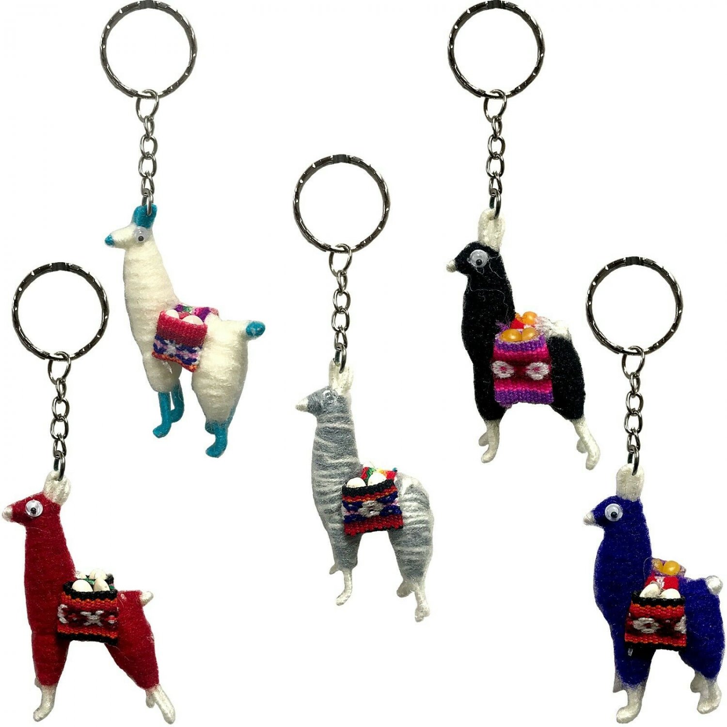 Llama Keychain Lightweight Peruvian Alpaca Wool Animal Figurine ...