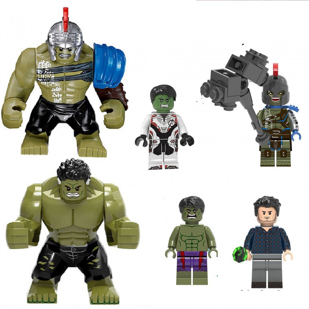 6pcs Incredible Hulk Bruce Banner Custom minifigure building blocks