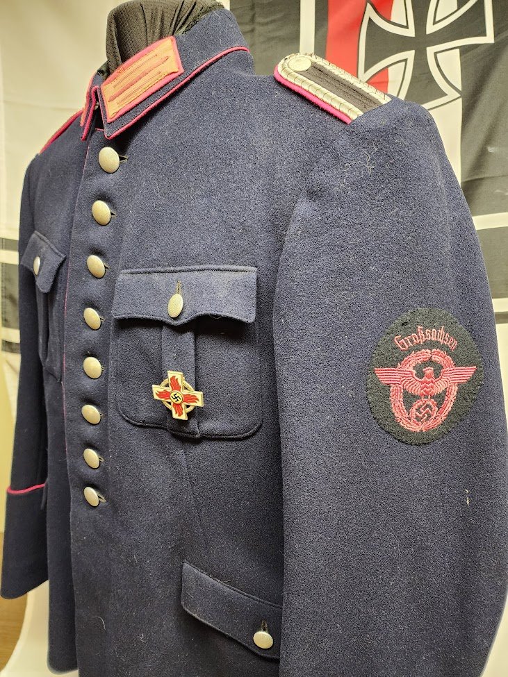 German WW2 Fire Department (Feuerschutzpolizei) Uniform Tunic Visor Set