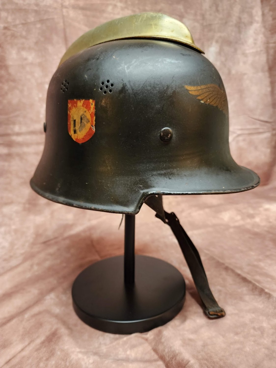 German WW2 Fire Department (Feuerschutzpolizei) Helmet