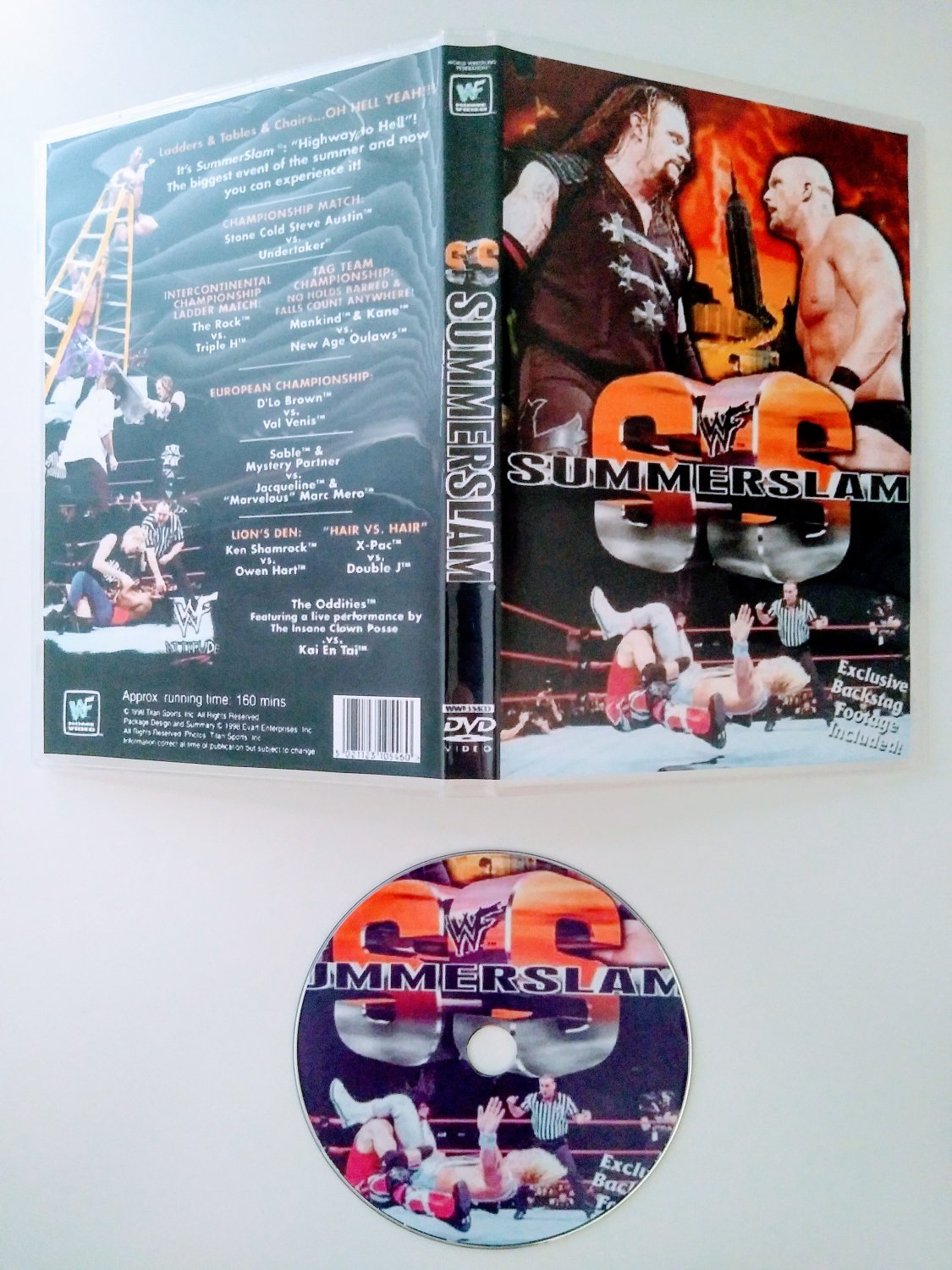 WWF 1998 SUMMERSLAM 11 DVD & Case