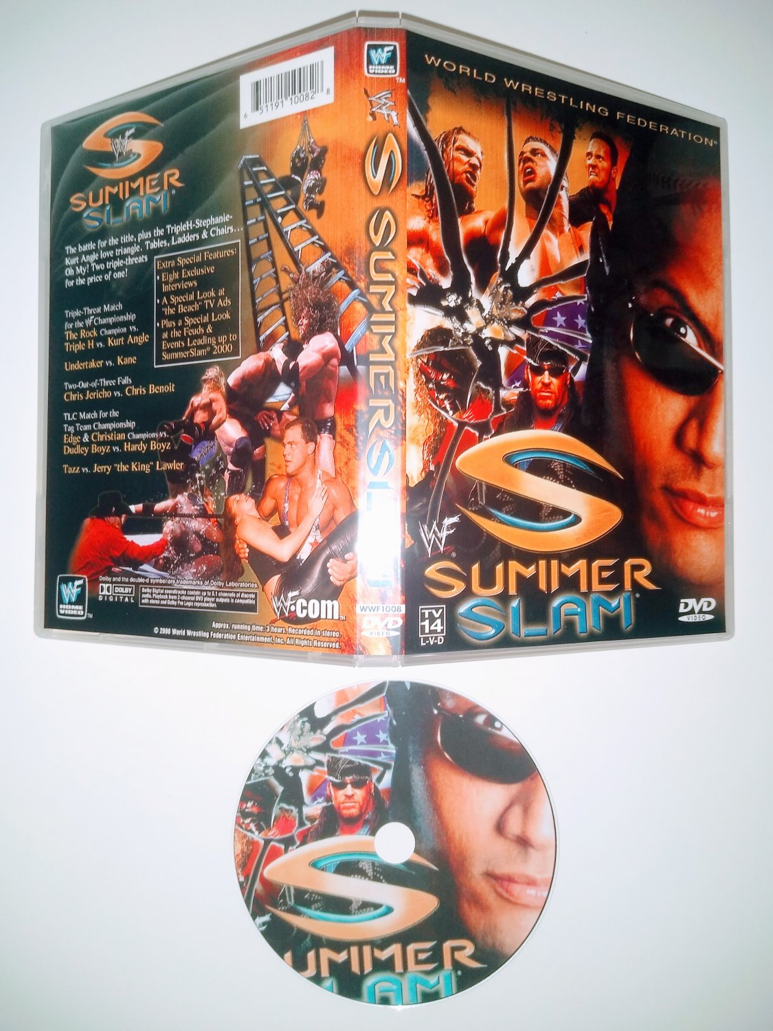 WWF 2000 SUMMERSLAM 13 DVD & Case