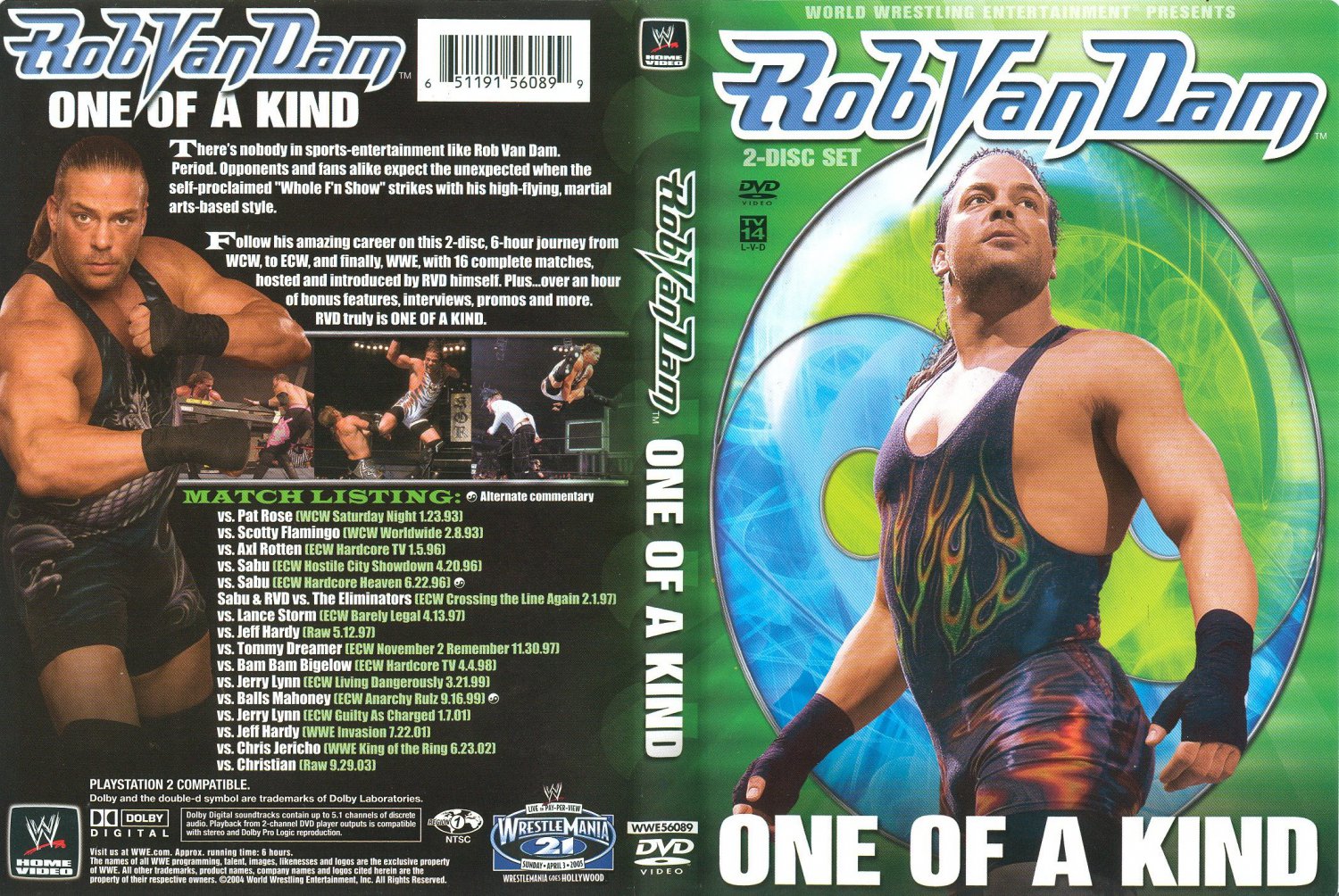 WWF 2005 ROB VAN DAM DVD & Case