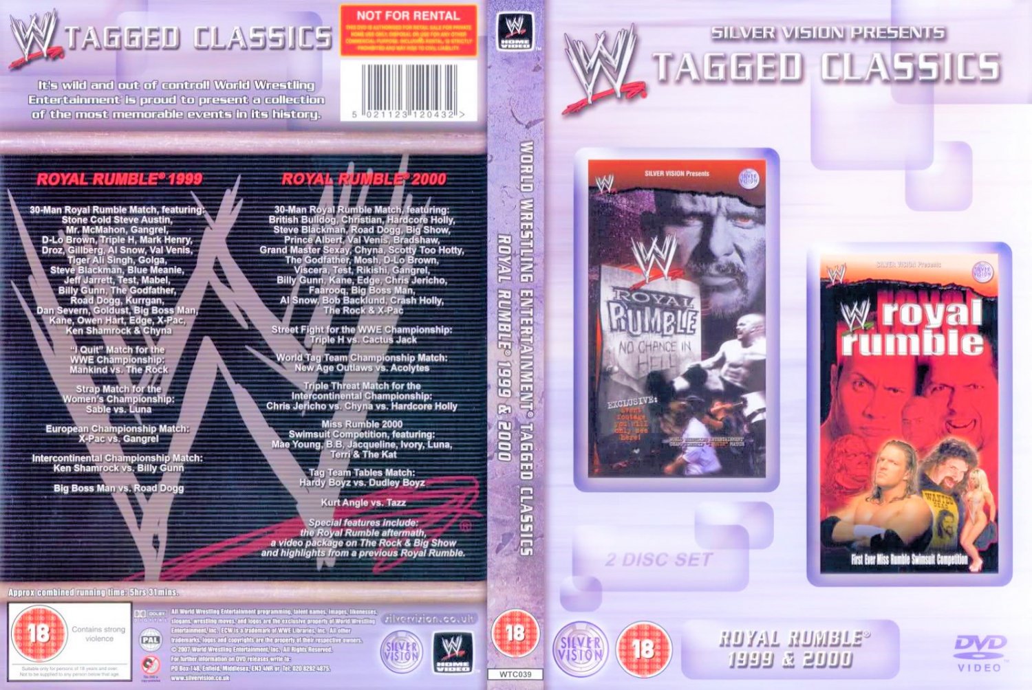 WWF 1999 2000 ROYAL RUMBLE 11 & 12 DVD & Case