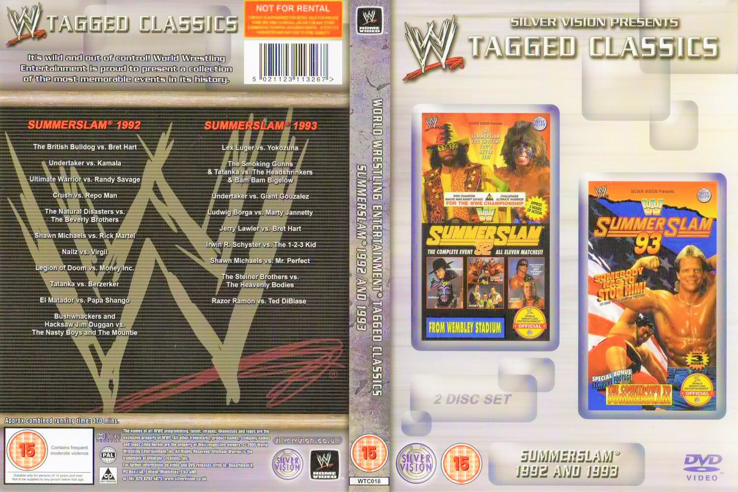 WWF 1992 1993 SUMMERSLAM 5 & 6 DVD & Case