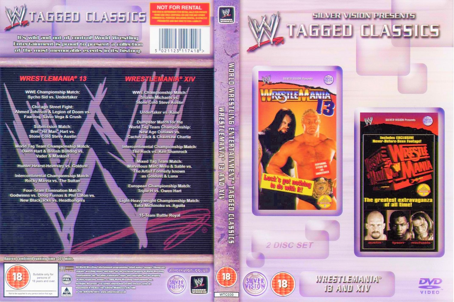 WWF 1997 1998 WRESTLEMANIA 13 & 14 DVD & Case