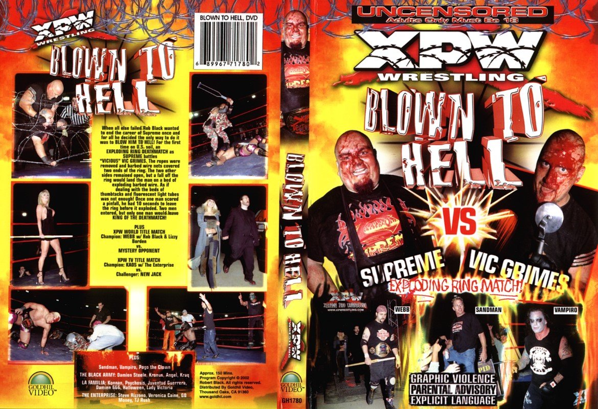 XPW 2002 BLOWN TO HELL DVD & Case