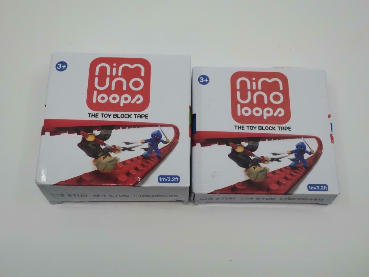 Set 2 NIMUNO LOOPS TOY BLOCK TAPE For LEGO Mega Bloks Remove & Stick ...