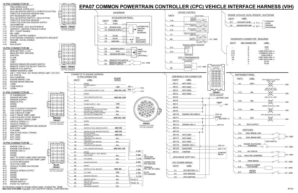 Detroit Diesel Connector Harness + Wiring Diagrams electrical ...