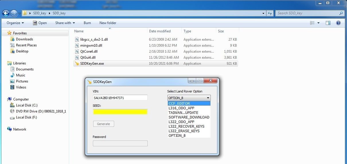 Jaguar Land Rover Seed key generator SDD