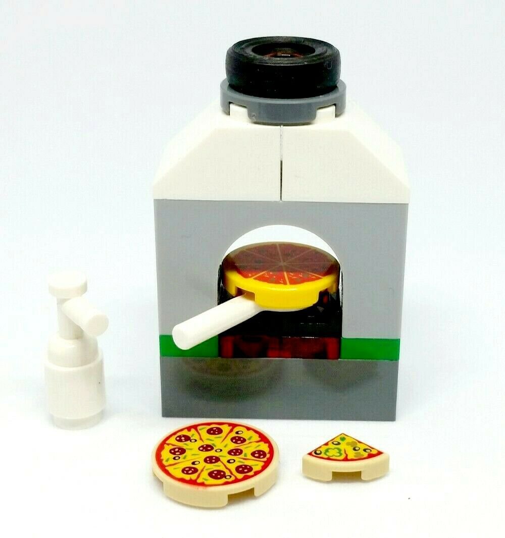 LEGO City Minifigure Fast Food 3 Types Of Pizza With Mayo & Oven Diner ...