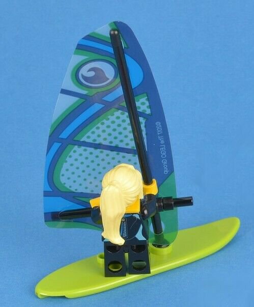 LEGO City Beach Windsurfer & Female Woman Minifigure Town Train Water ...