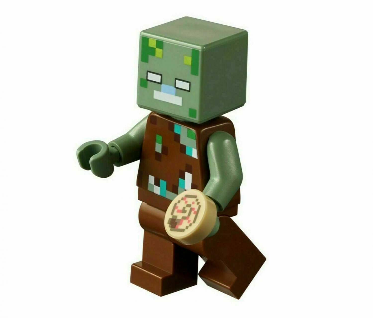 LEGO Minecraft Drowned Zombie With Treasure Map Minifigure Gift
