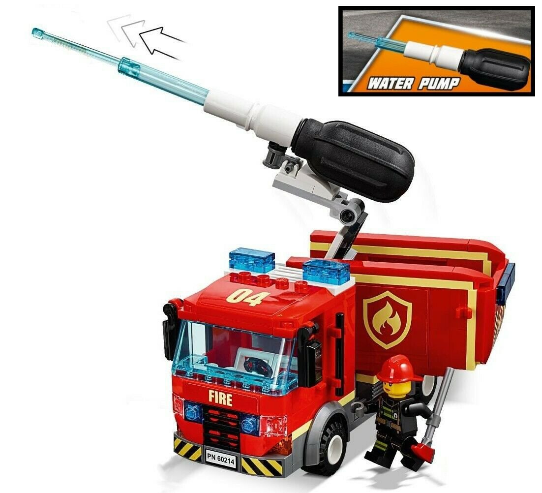 LEGO City Fire Station Engine Rescue Truck Water Pump & Minifigure Town ...
