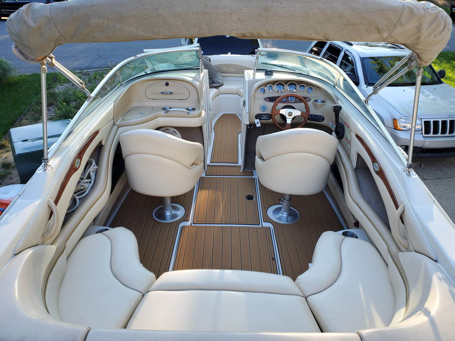 1994-1999 Sea Ray Sundancer 370 Swim Platform Cockpit Pad Boat EVA Teak ...