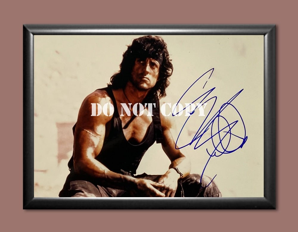 Rambo Sylvester Stallone Signed Autographed Photo Poster A4 8.3x11.7 ...