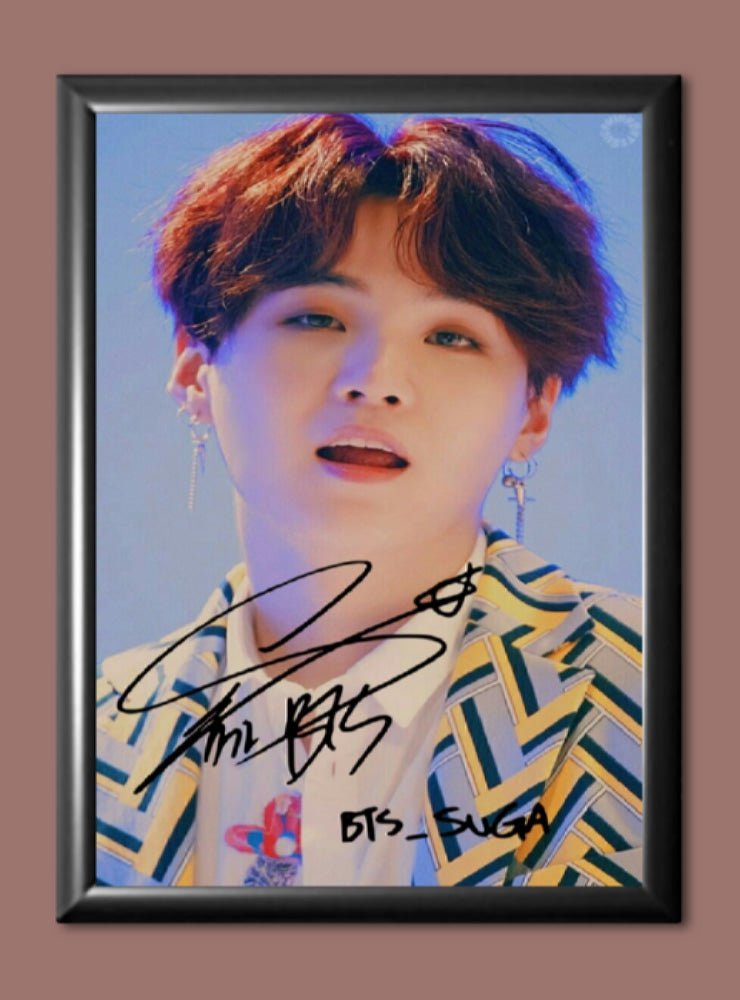 BTS Bangtan Boys Suga Signed Autographed Photo Poster A3 11.7x16.5 ...