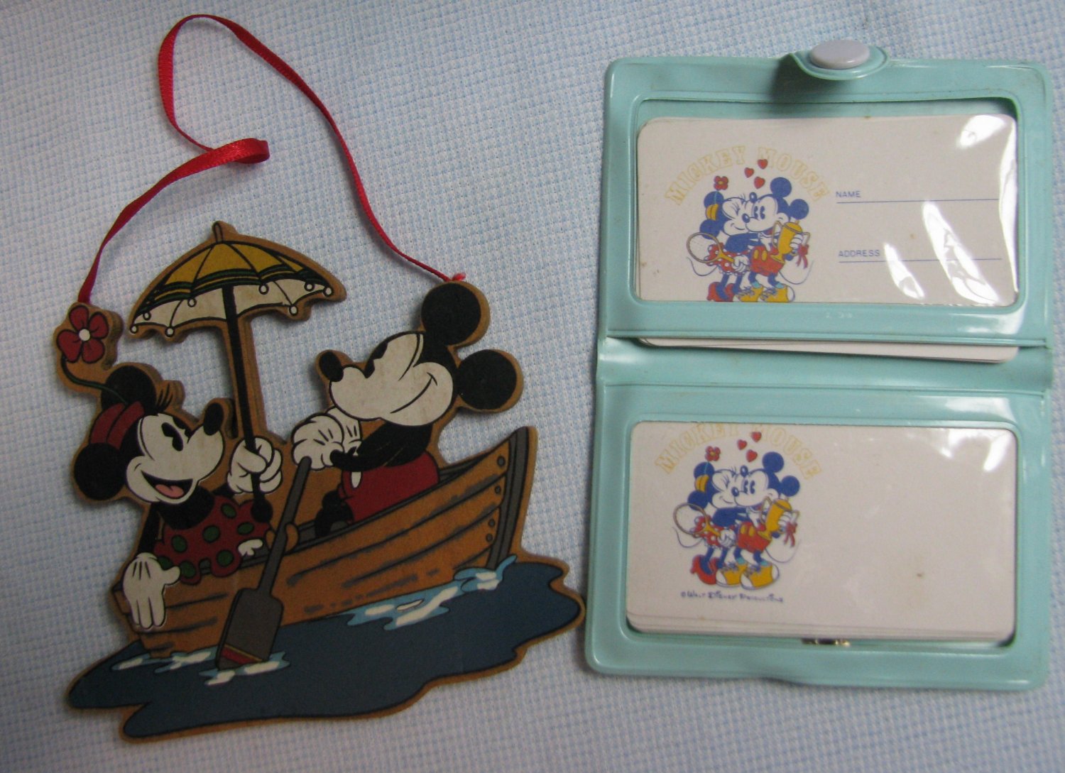Mickey Mouse Wood Ornament + Congratulations Mickey Vinyl Card Pouch