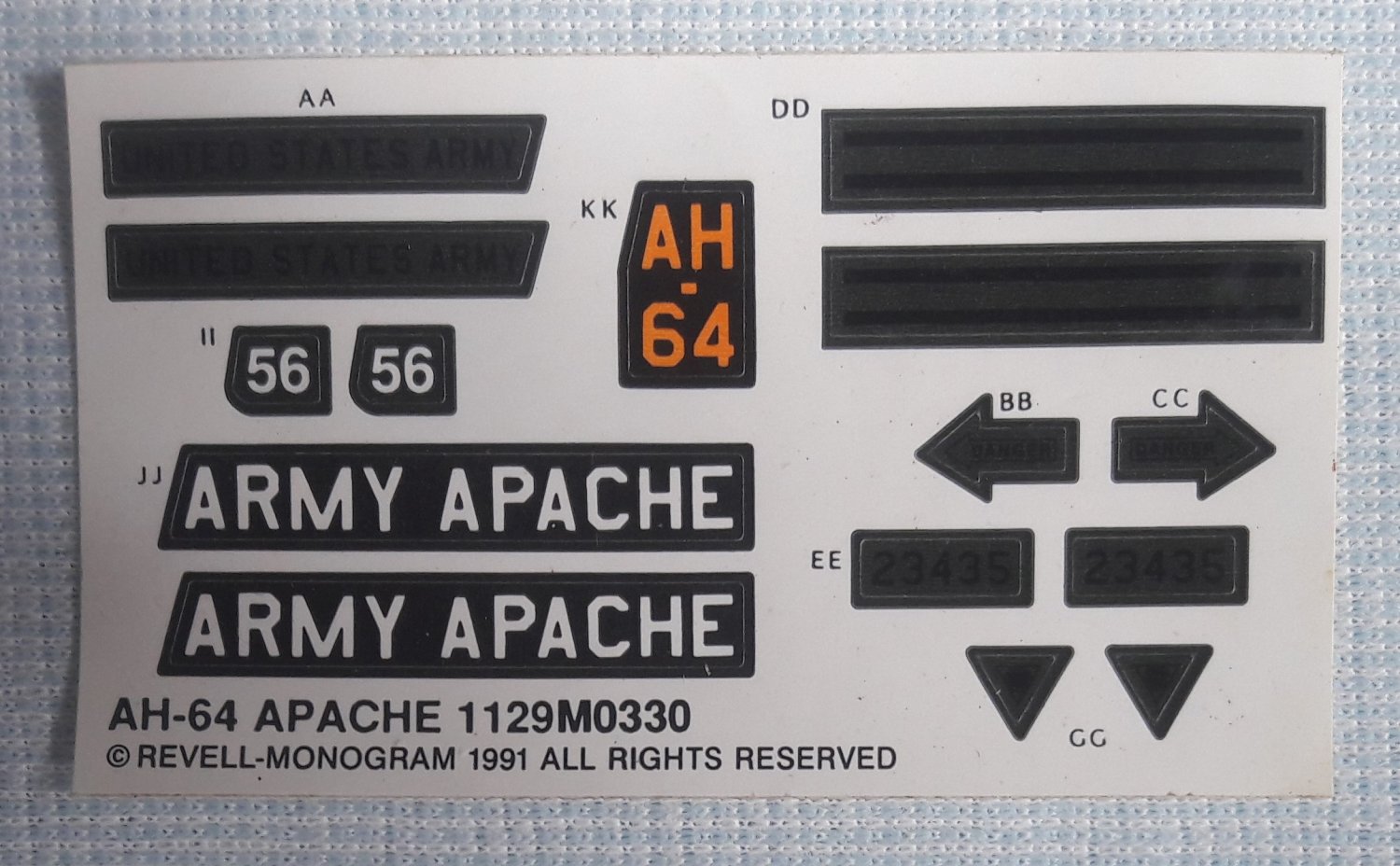 Revell Monogram Stickers Sheet - AH-64 Apache