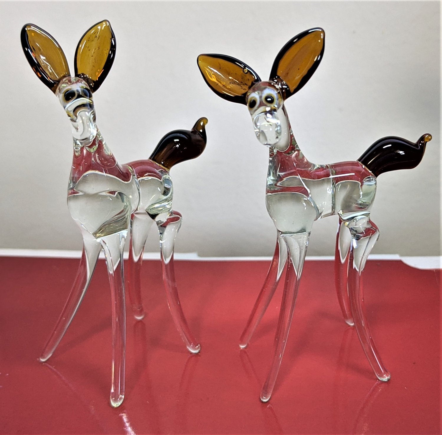 Vintage Murano Glass Donkeys Hand Blown Miniature Figurine Sculpture