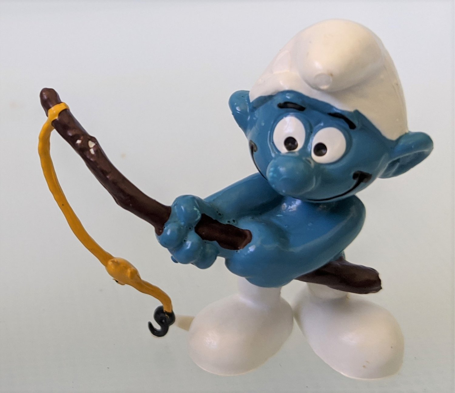 Fishing Pole Smurf Figure Bully West Germany Smurfs