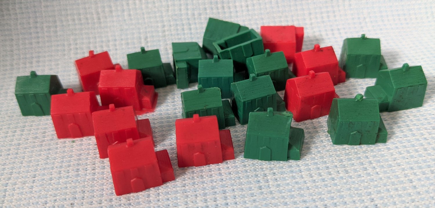 Monopoly Vintage Houses Buildings Replacement Markers Tokens Games