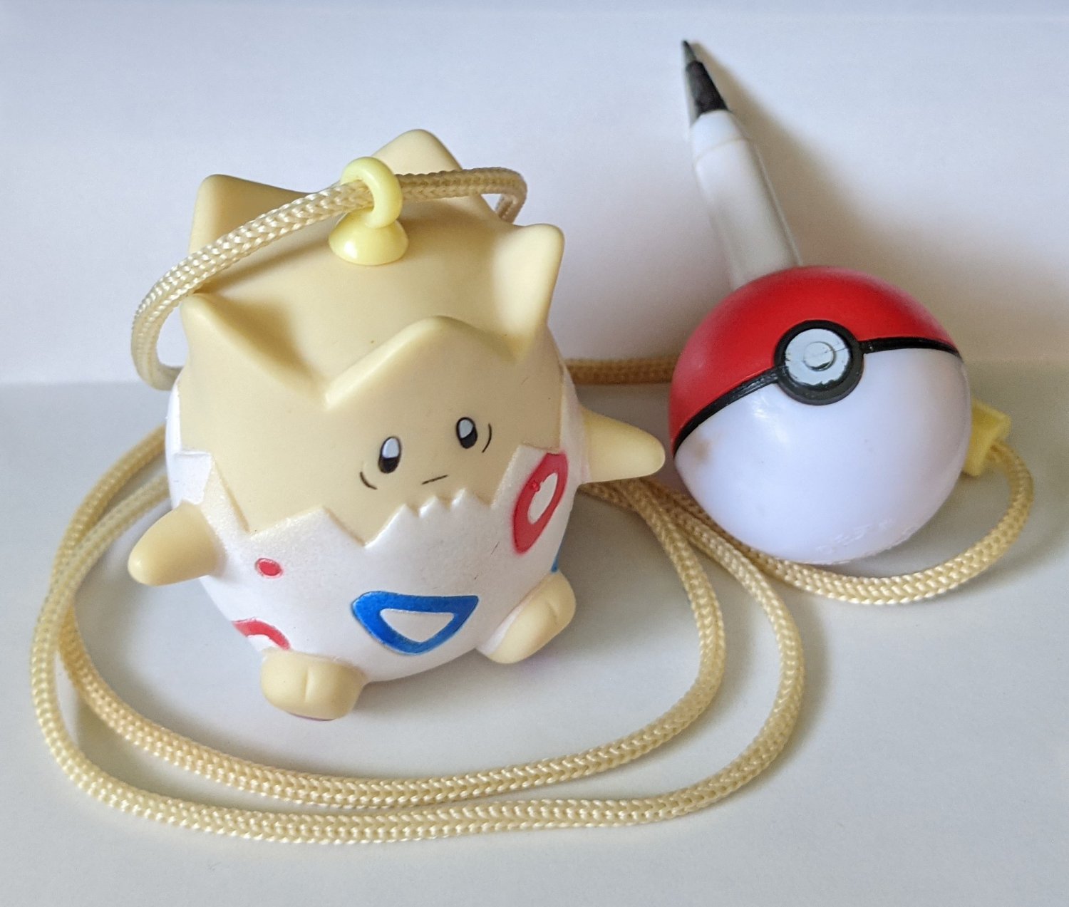 Pokemon Togepi Figure & Pokeball Pen Necklace Tomy