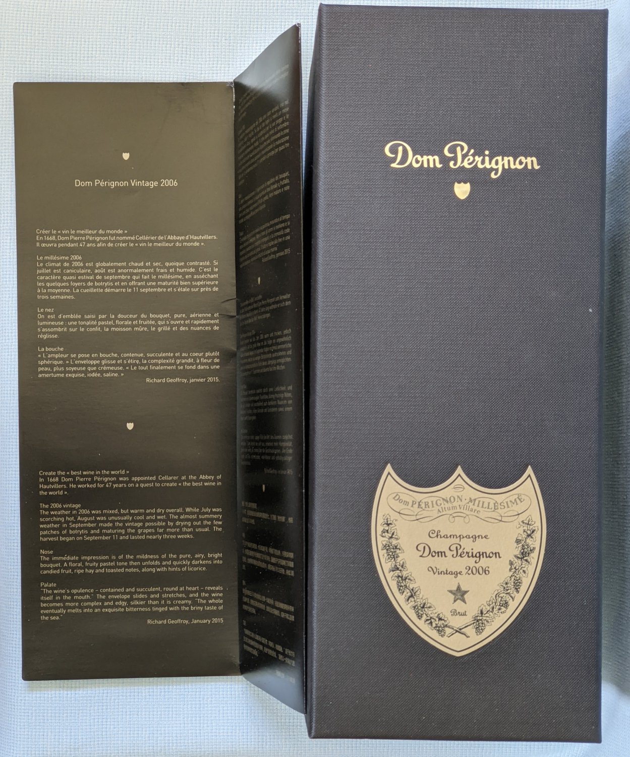 Dom Perignon Brut Champagne Box and Paperwork 2006