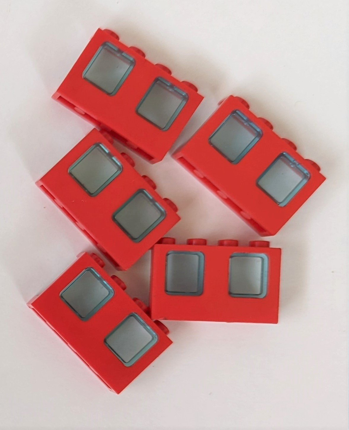 Lego 4863 Red Plane Windows and Glass Lot