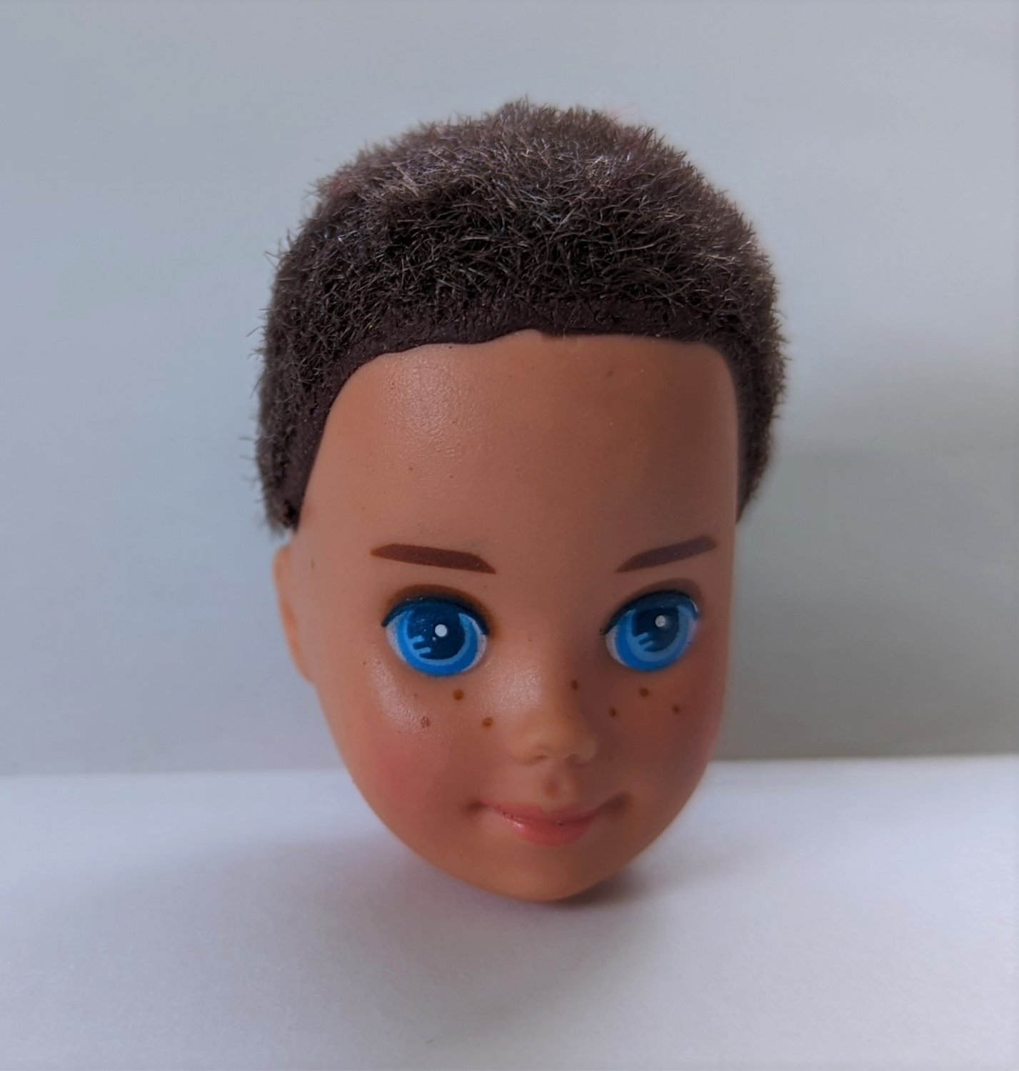 Barbie Todd Flocked Hair Blue Eyes Freckles Head Only Mattel 1990