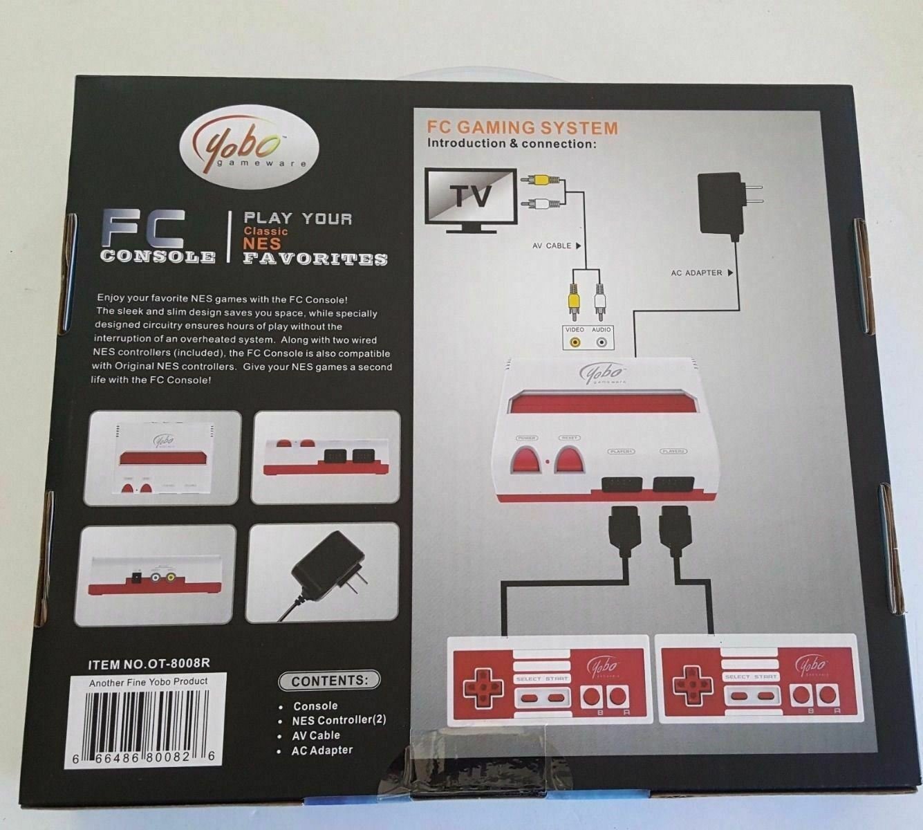 YOBO Mini Top Loading FC NES Game System for USA Nintendo NES Games Red ...