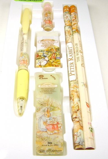 WOLRD OF PETER RABBIT stationery writing GIFT SET mechanical wooden ...