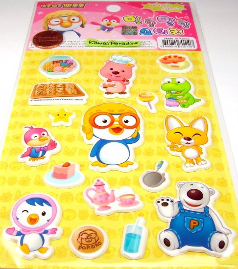 korean anime PORORO PENGUIN super cute CUSHY STICKERS new 1