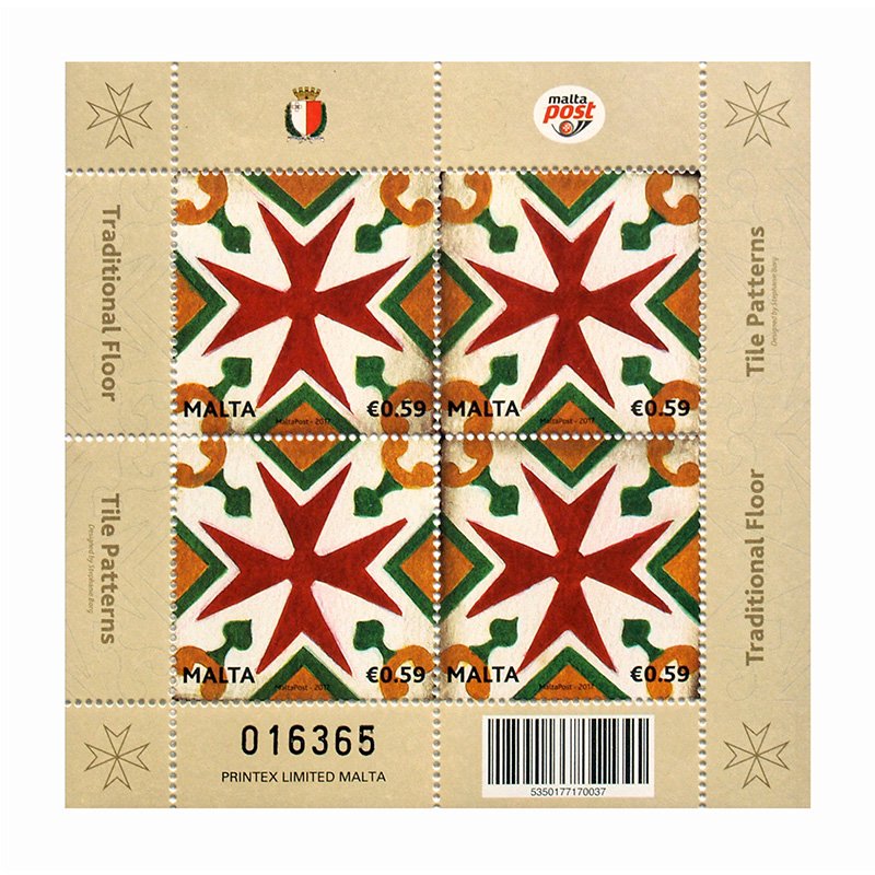 Malta Stamps 2017 Traditional Floor Tile Patterns MNH Unused Full Sheet ...