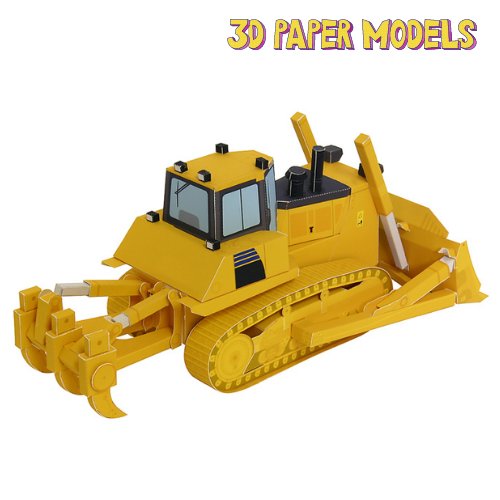 Bulldozer 3D Paper Model - DIY papercraft - Paper Toy Bulldozer ...