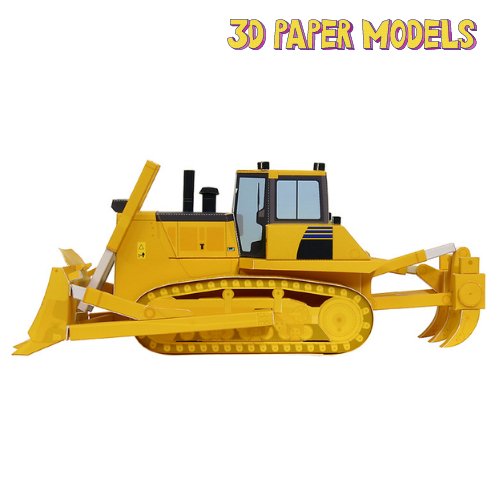 Bulldozer 3D Paper Model - DIY papercraft - Paper Toy Bulldozer ...