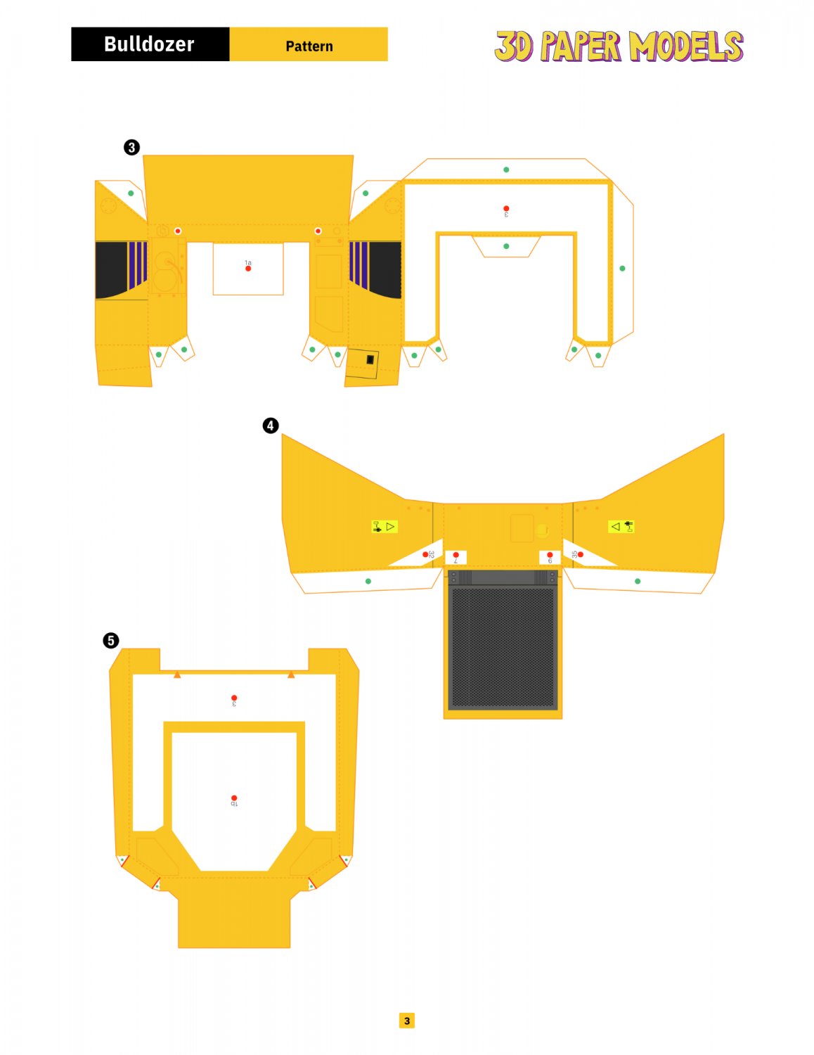 Bulldozer 3D Paper Model - DIY papercraft - Paper Toy Bulldozer ...