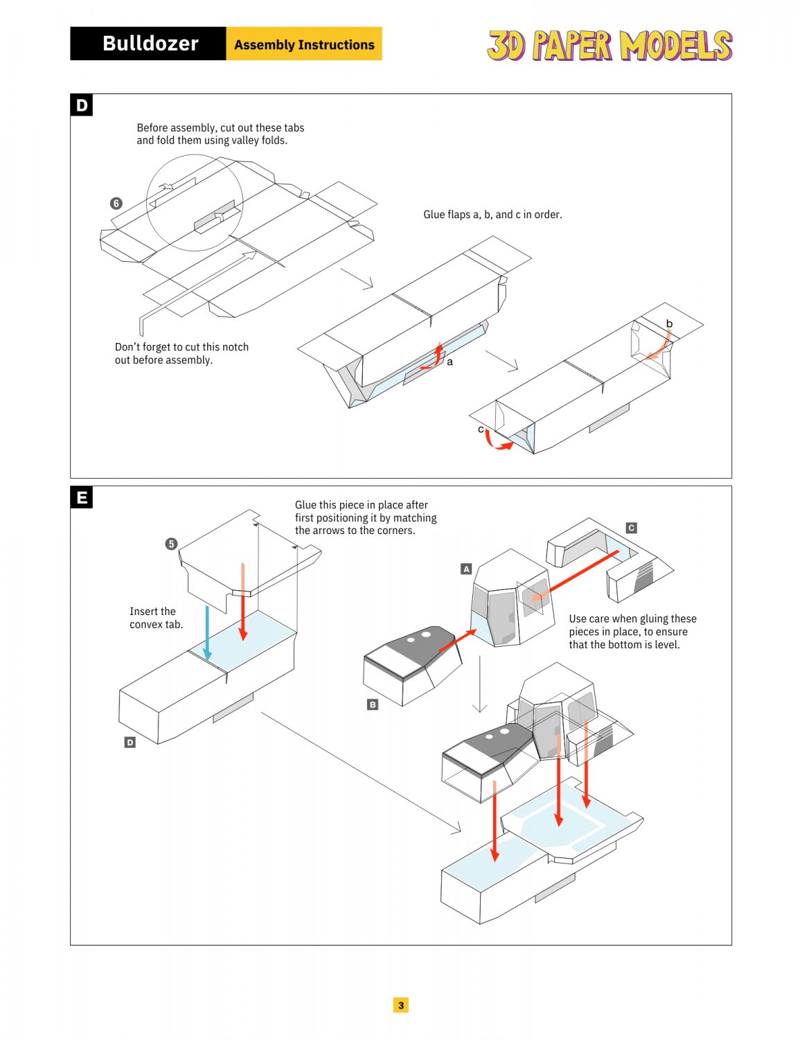Bulldozer 3D Paper Model - DIY papercraft - Paper Toy Bulldozer ...