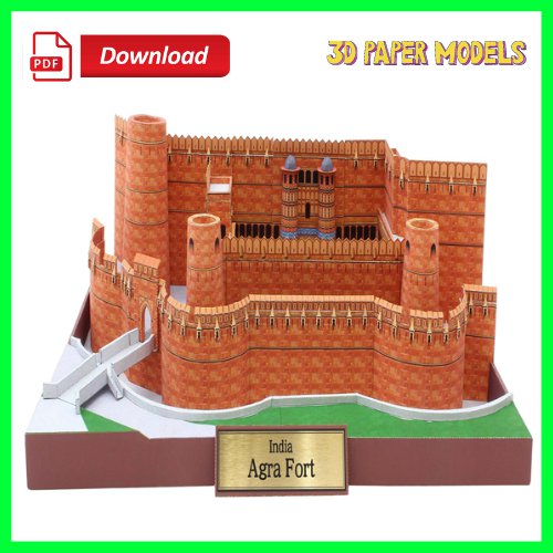 Agra Fort, India 3D Paper Model Download Printable PDF Arts and Crafts ...