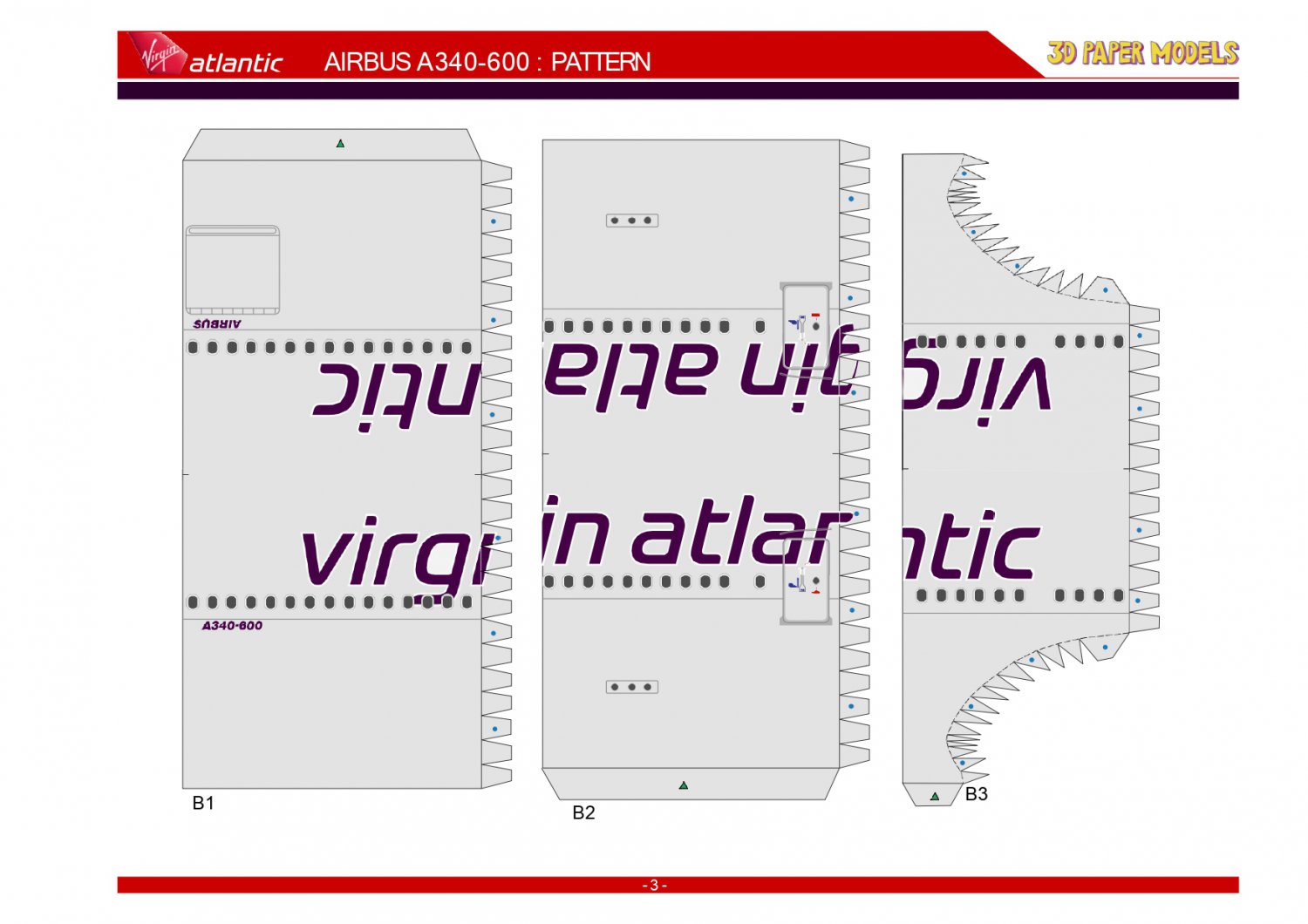 AIRBUS A340-600 3D Paper Model, Paper Craft kit Paper Toy, kids adults ...