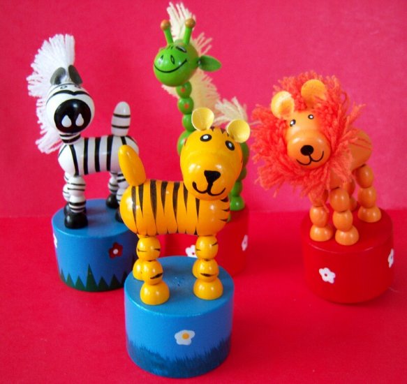 Vintage Rare Push Up & Collapse 4 Different Animal Toys