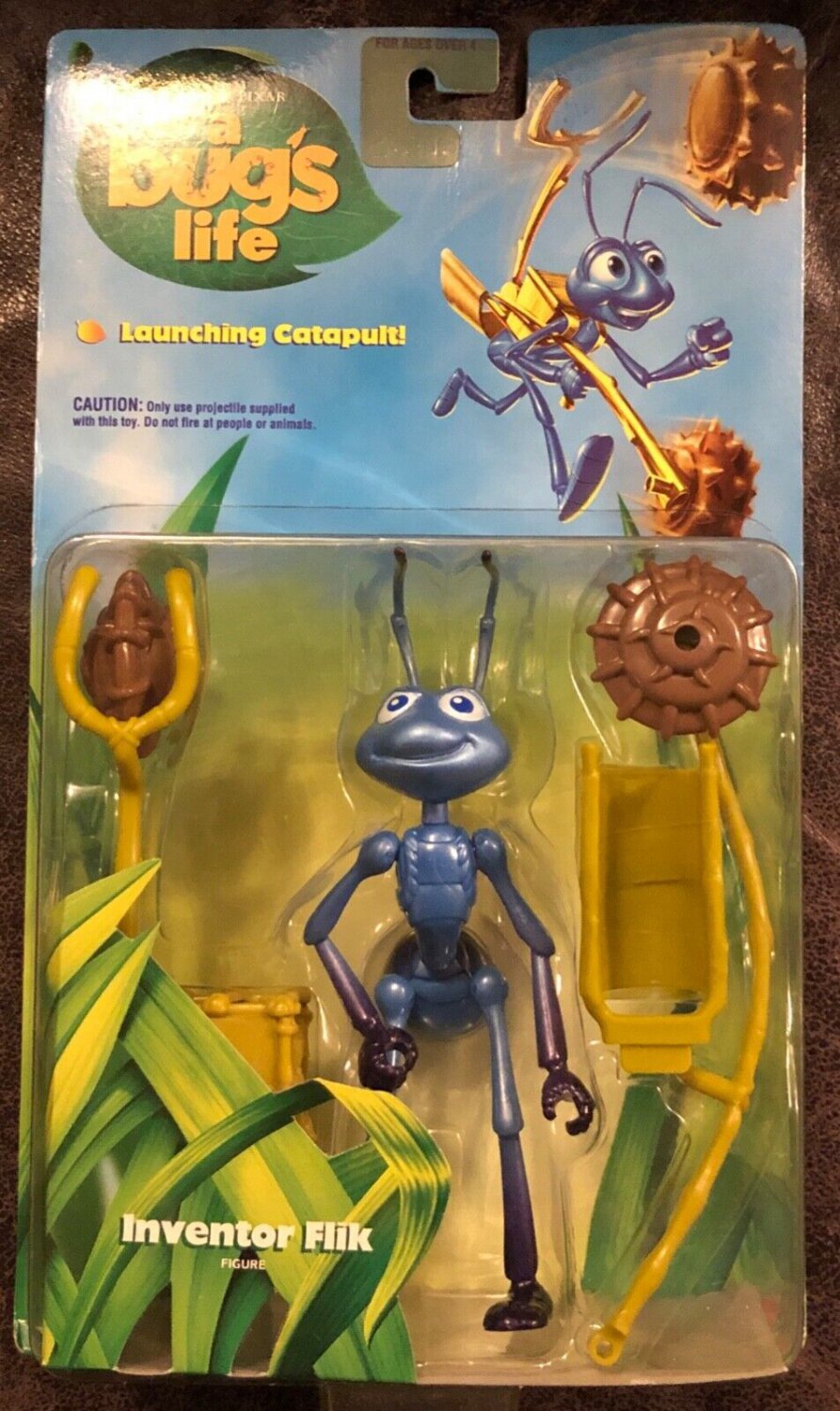 NEW Disney Pixar A Bugs Life 1998 Action Figure Inventor Flik Launching ...