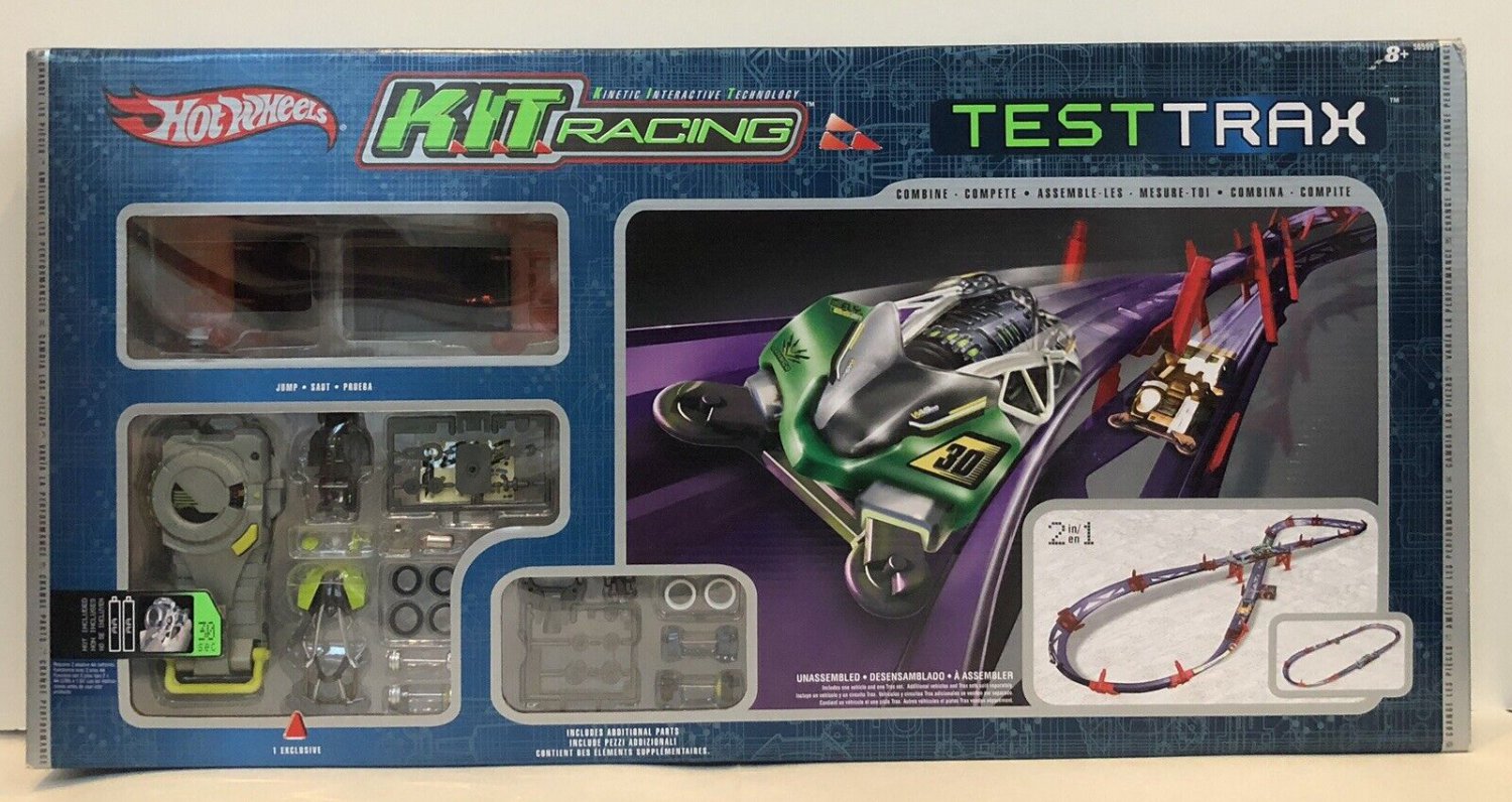 New Hot Wheels Kinetic Interactive Technology KIT Racing Test Trax 2 in 1