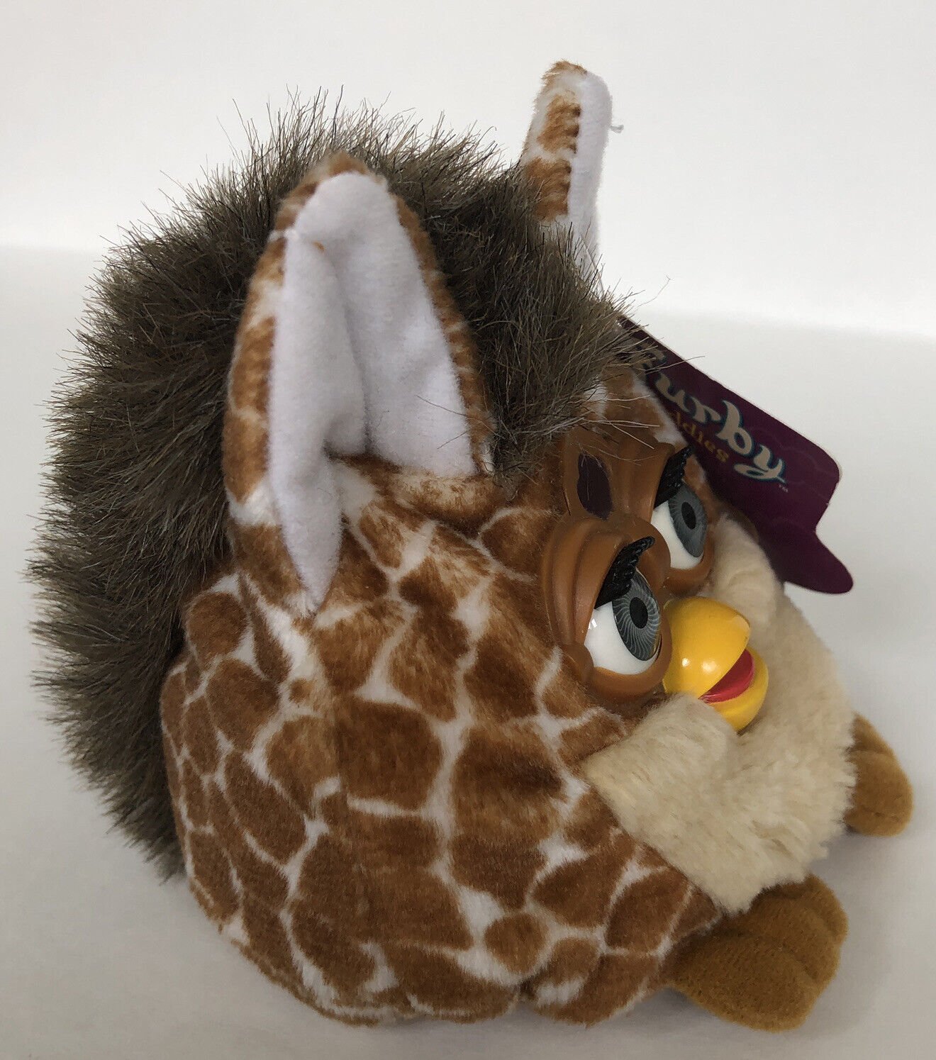 NEW Furby Buddies 1999 Hug Please Giraffe Gray Eyes Beanie Plush Toy