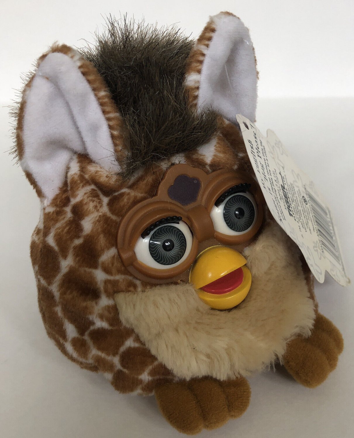 NEW Furby Buddies 1999 Hug Please Giraffe Gray Eyes Beanie Plush Toy