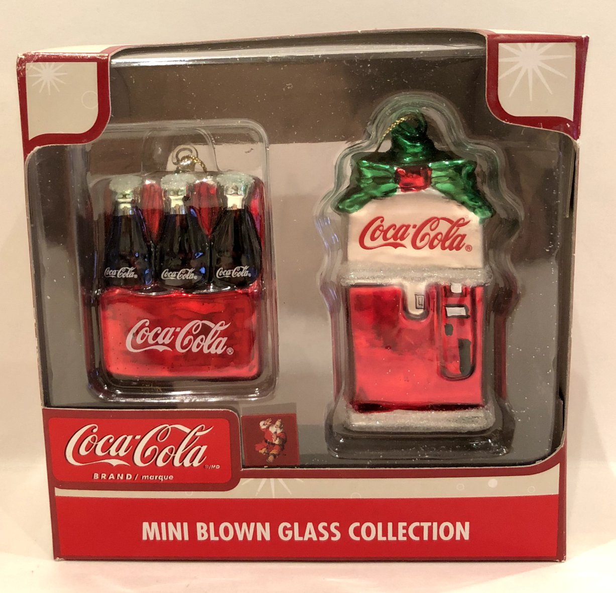 NEW Coca-Cola Mini Blown Glass coke machine bottles Ornament Collection ...