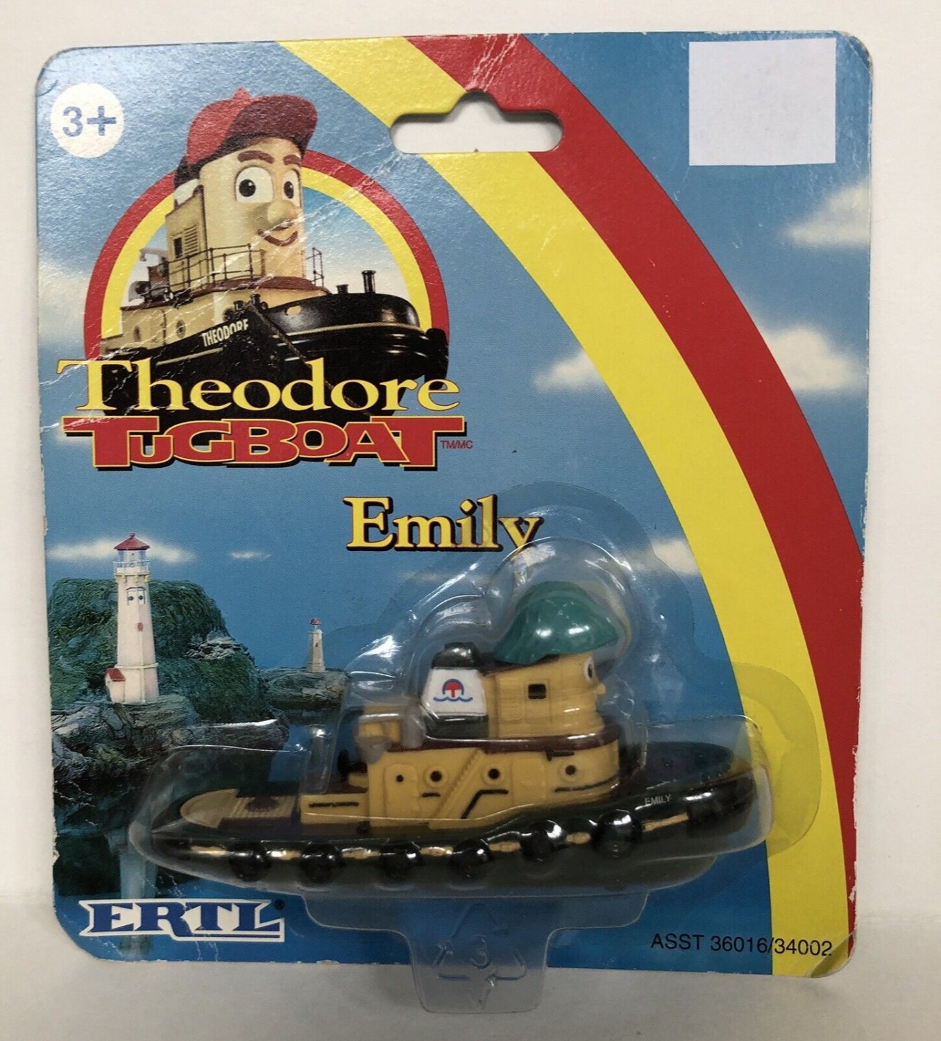New sealed 1998 ERTL Theodore Tugboat EMILY diecast Rolling Wheels 4 inch
